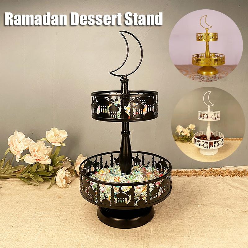 Buy 2 Layers Ramadan Dessert Stand Candy Fruit Tray Eid Mubarak ...