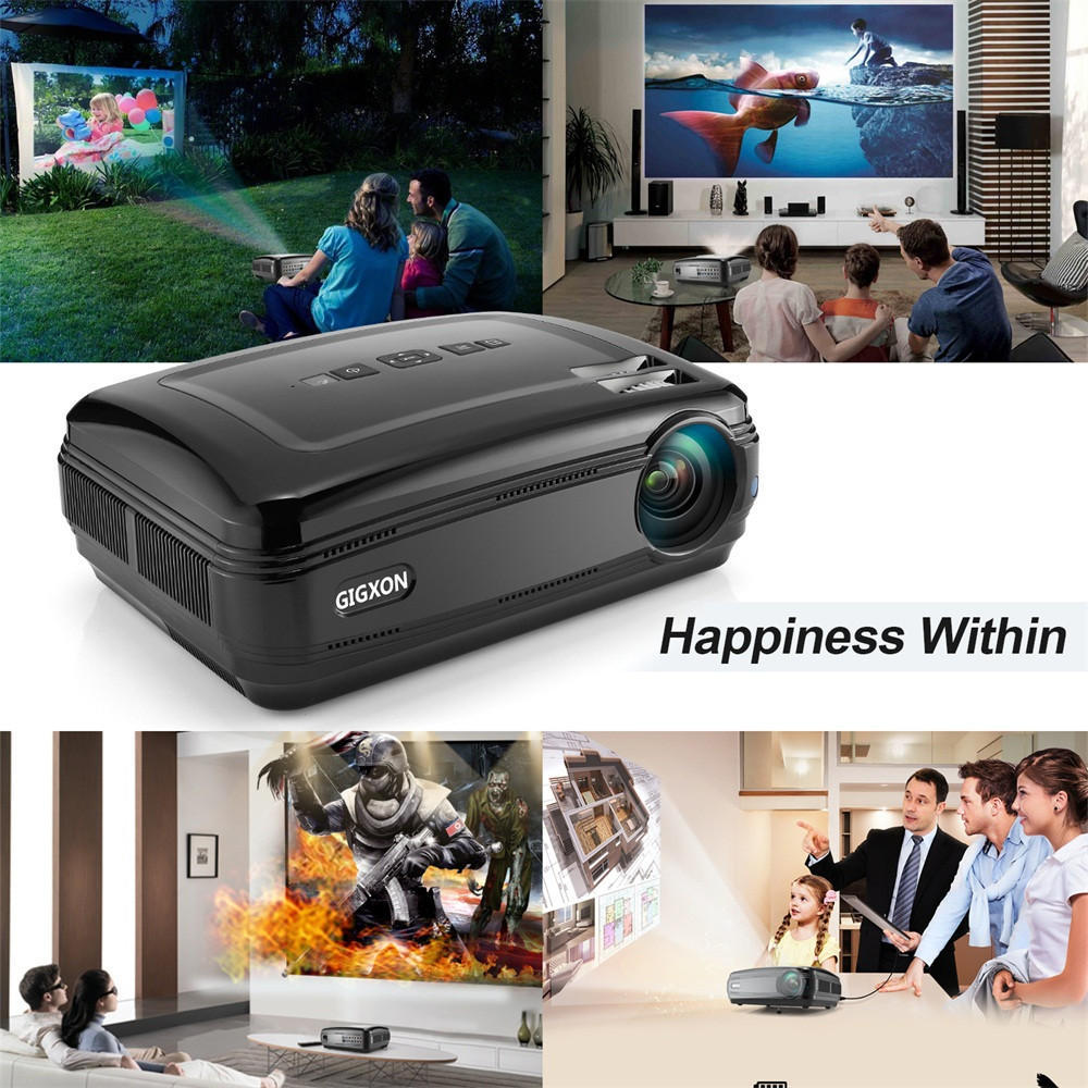 NEW 2800 Lumens HD 1080P LED Multimedia Projector Home Theater Cinema ...