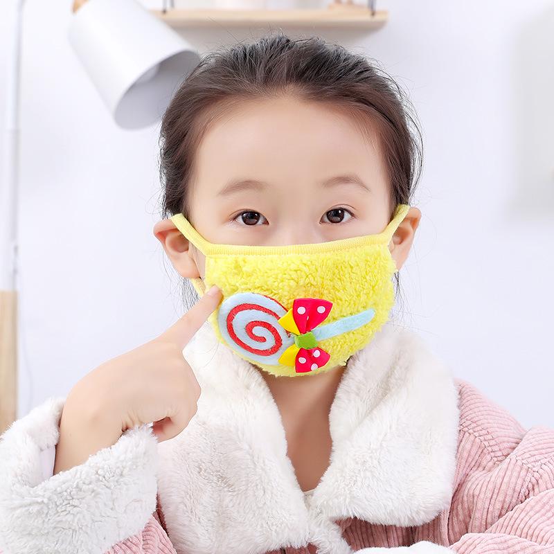 Buy Winter Students Sweet Masks Candy Color Plush Warm Lollipop Cartoon ...