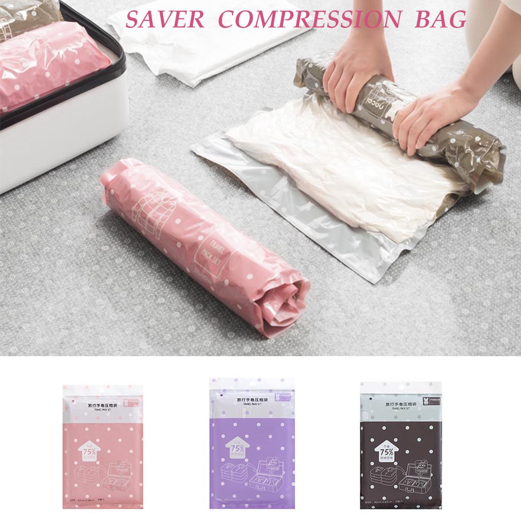 Buy [HF] Reusable Clothes Compression Bags Roll Up Travel Space Saver ...