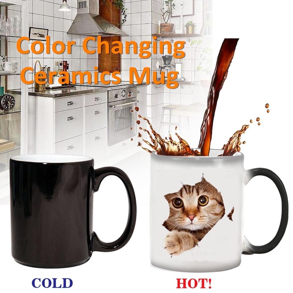 Buy Ceramics Cat Color Changing Mug Heat Sensitive Coffee Tea Drinking ...