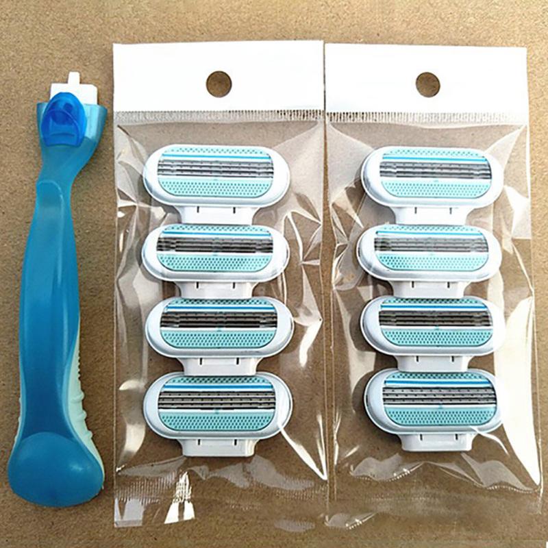 Buy Women Manual 3-layers Shaving Blades Hair Removal Tools Holder +8 ...