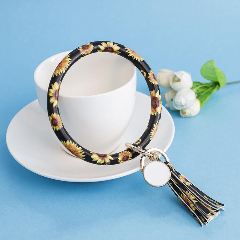 Buy Custom Circle Cute Tassel Wristband Keychain Girls Key Ring at ...