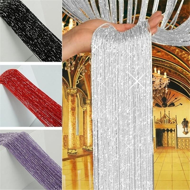 Buy 1x2M Living Room Curtains Thread Curtains Flash Line Shiny Tassel ...