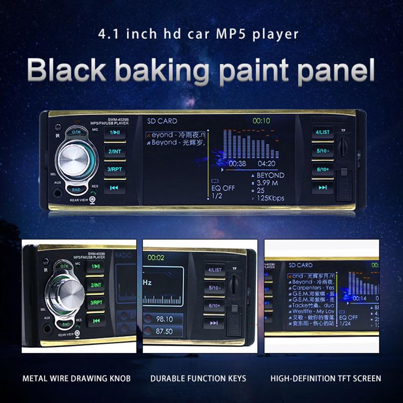 Buy 4.1 Single Din Car Stereo W/ Bluetooth Car MP5 Player FM Radio W ...