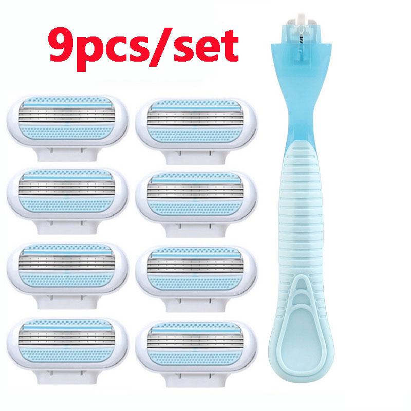 Buy 2/5/9Pcs/Set Safety Women Female 3-Blades Shaving Blades Care Body ...