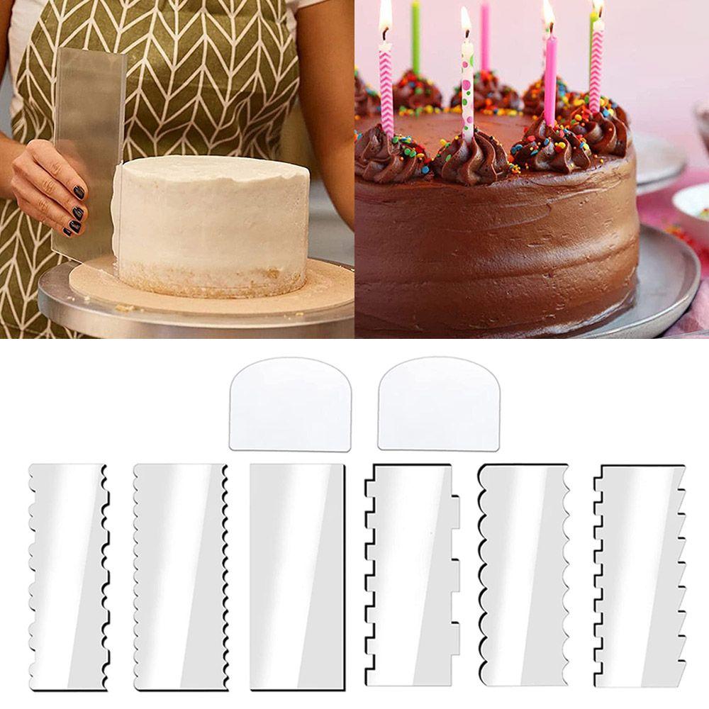 Buy Smoother Tool Cake Scraper Set Transparent Clear Acrylic Cream ...
