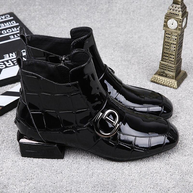 Buy 2022 Spring Ankle Boots Women Winter Single Shoes Velvet Low-heeled ...