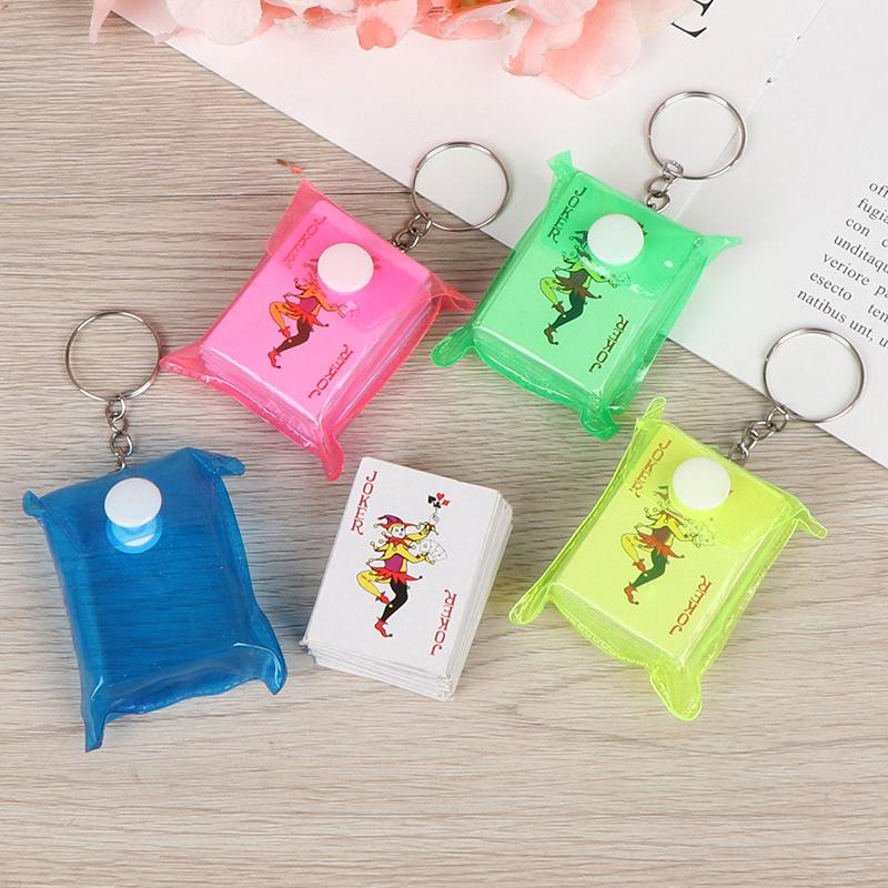 Buy 1Pc 4*3Cm Portable Mini Playing Cards Keychain Small Poker Board ...