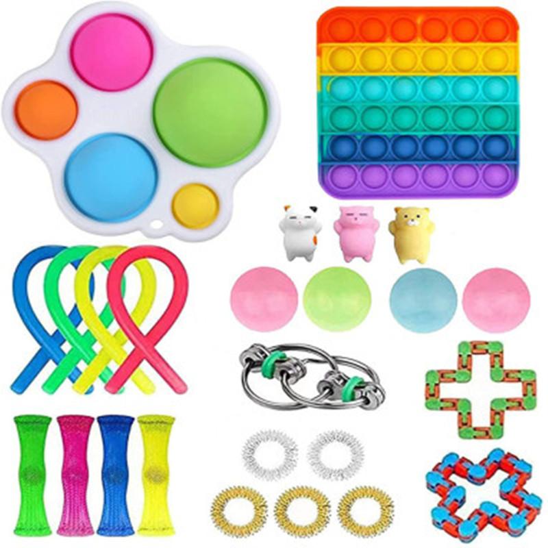 Buy Fidget Toys Set Anti Stress Box Strings Marble Relief Gift Adults ...