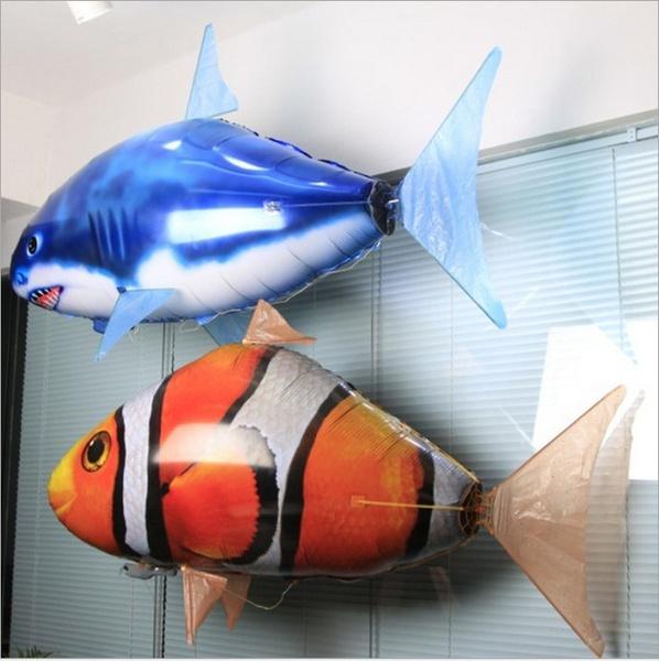 Buy Flying Shark Electric Fish Rc Fishing Plastic Inflatable Blimp ...