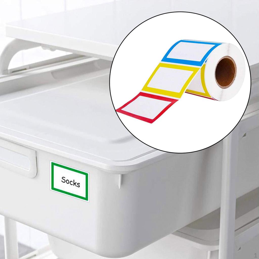 Buy 300 4 Colors Plain Name Tag Labels Stickers Office and .5"x2.3" at ...