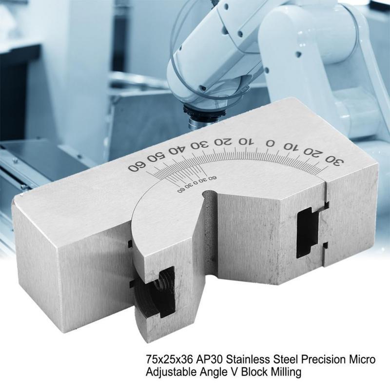 Buy 75x25x36 AP30 Stainless Steel Precision Micro Adjustable Angle V ...