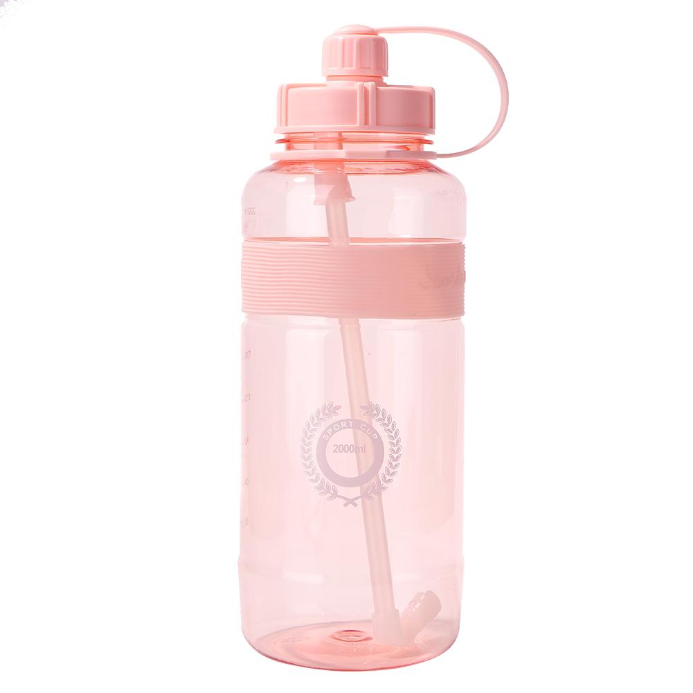 Buy Portable Women Summer Gym Water Bottle Straw Large Capacity (Pink 2000ml) at affordable ...
