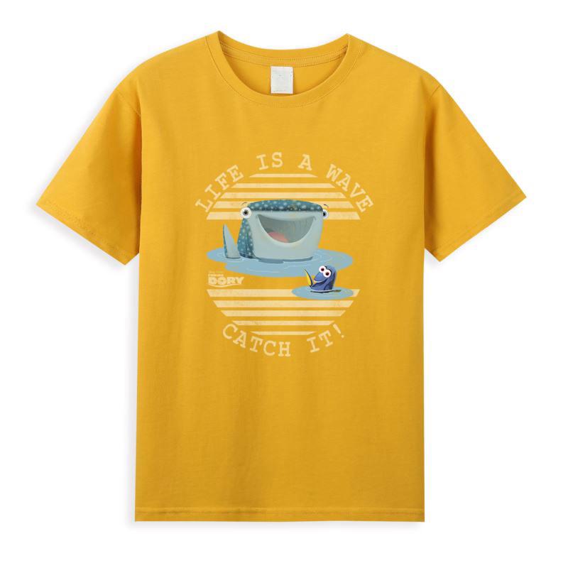 Buy Life Is A Wave Print Plus Size XS-6XL T-Shirt 100%Cotton See tops O ...