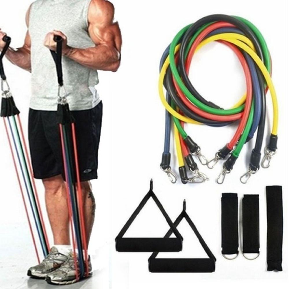 11 PCS Fitness Rope Set Resistance Training Handles Home Workouts ...