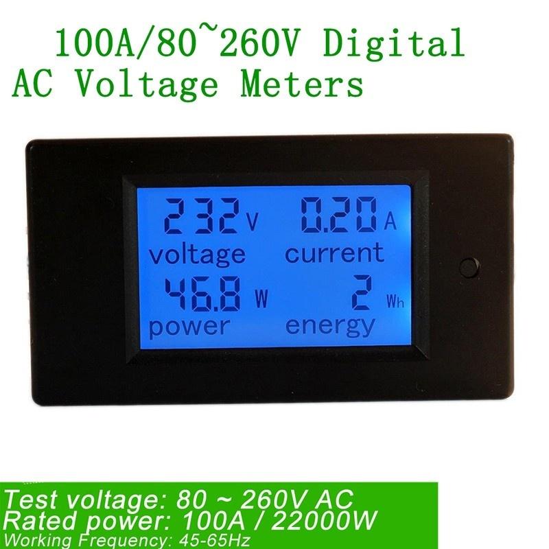 Buy 100A/80~260V Digital AC Voltage Meters Power Energy Voltmeter ...