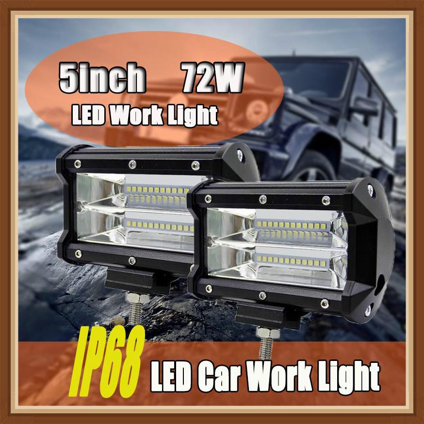 72W 5INCH LED Work Light Spot Light Off Road Light Bar Off Road Lights ...