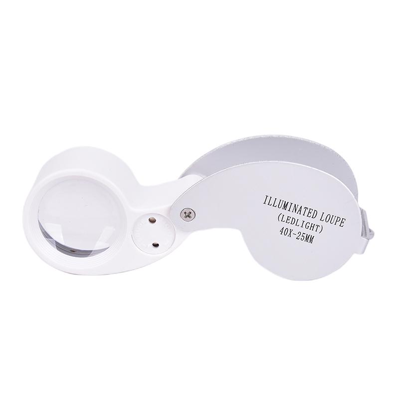 Buy Portable Mini Magnifier With Led Light Jewelry Metal 40X Magnifying ...