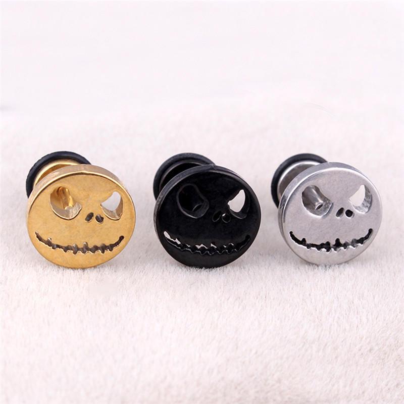Funny Pumpkin Stud Ghost Nightmare Face Fake Plug Earring Women Men-buy ...