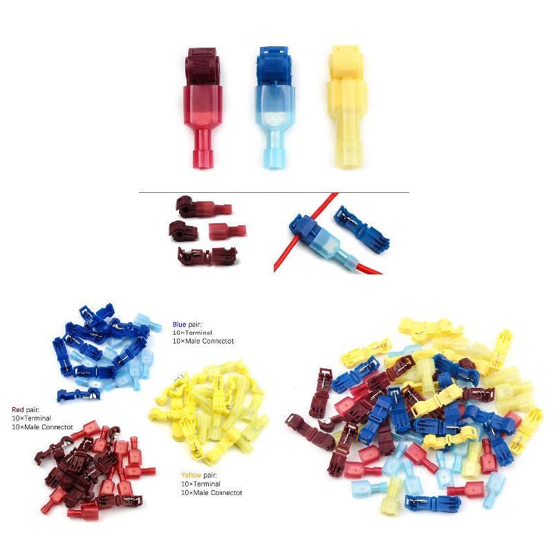 Buy Crimp Connectors+Male Electrical Terminal T-Tap 60/120Pcs Splice ...