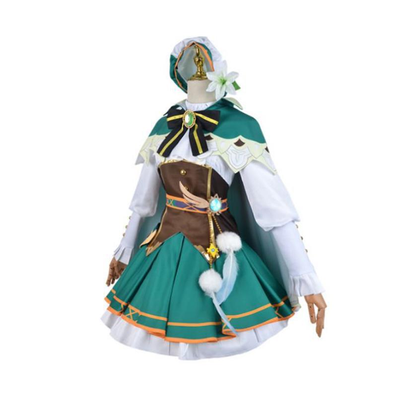 Buy Genshin Impact Venti Cosplay Full Set Costume Party Dress Adult Women Halloween at ...
