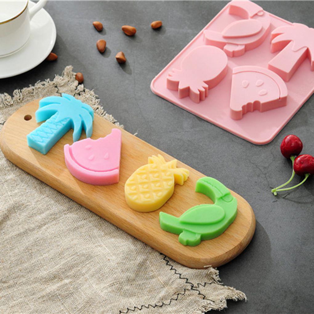 4 Slots Fruit Shaped Pudding Jelly Ice Block Mold Cake Chocolate Pastry ...