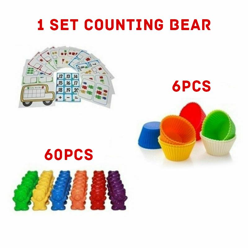 Buy Mayitr Counting Bears & Cups Set Montessori Matching Sorting Game ...