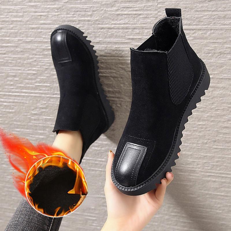 Buy Autumn Winter Women Booties Flat Female Short Tube Retro Plus ...