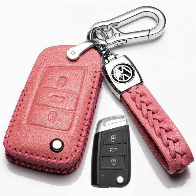 Buy High Grade Genuine Leather Key Case Cover for Volkswagen Lamando ...