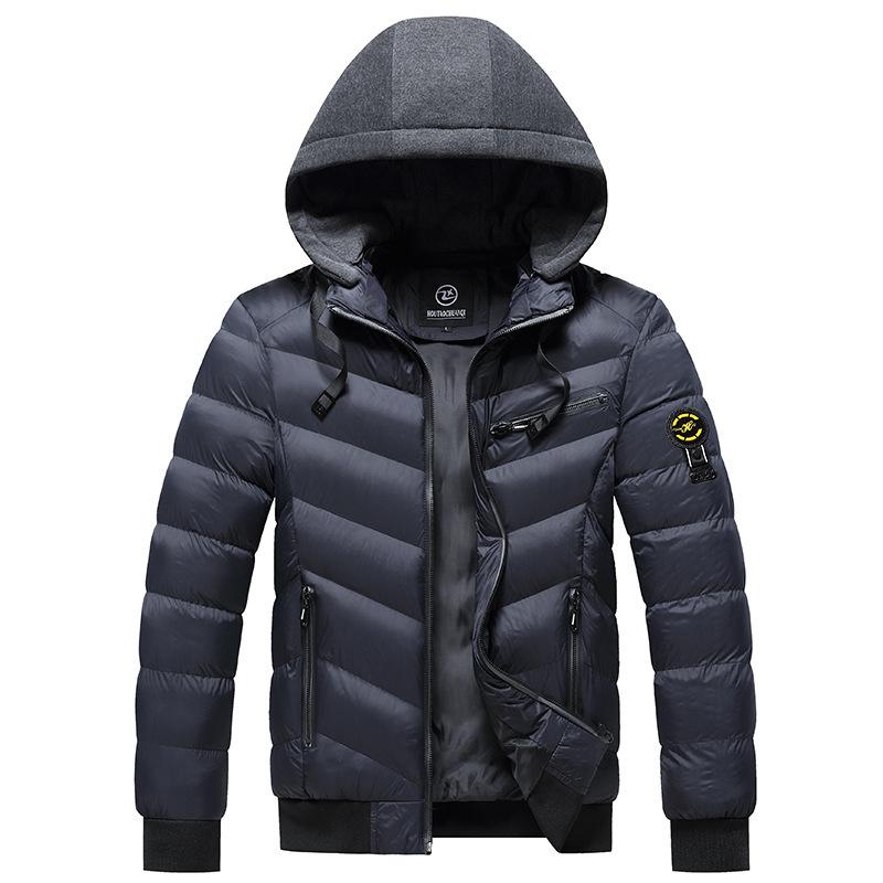 Buy Autumn and Winter Men's Coat Waterproof Padded Jacket Hooded ...