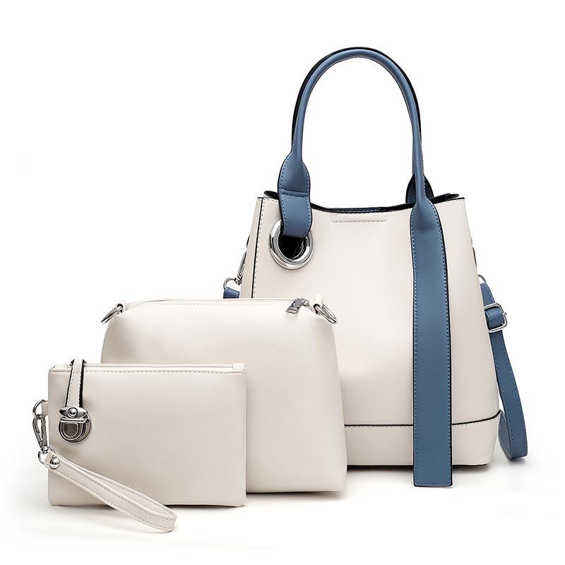 Buy 2021 New Women's Bag Solid Color Bucket Type Picture-mother Bag ...