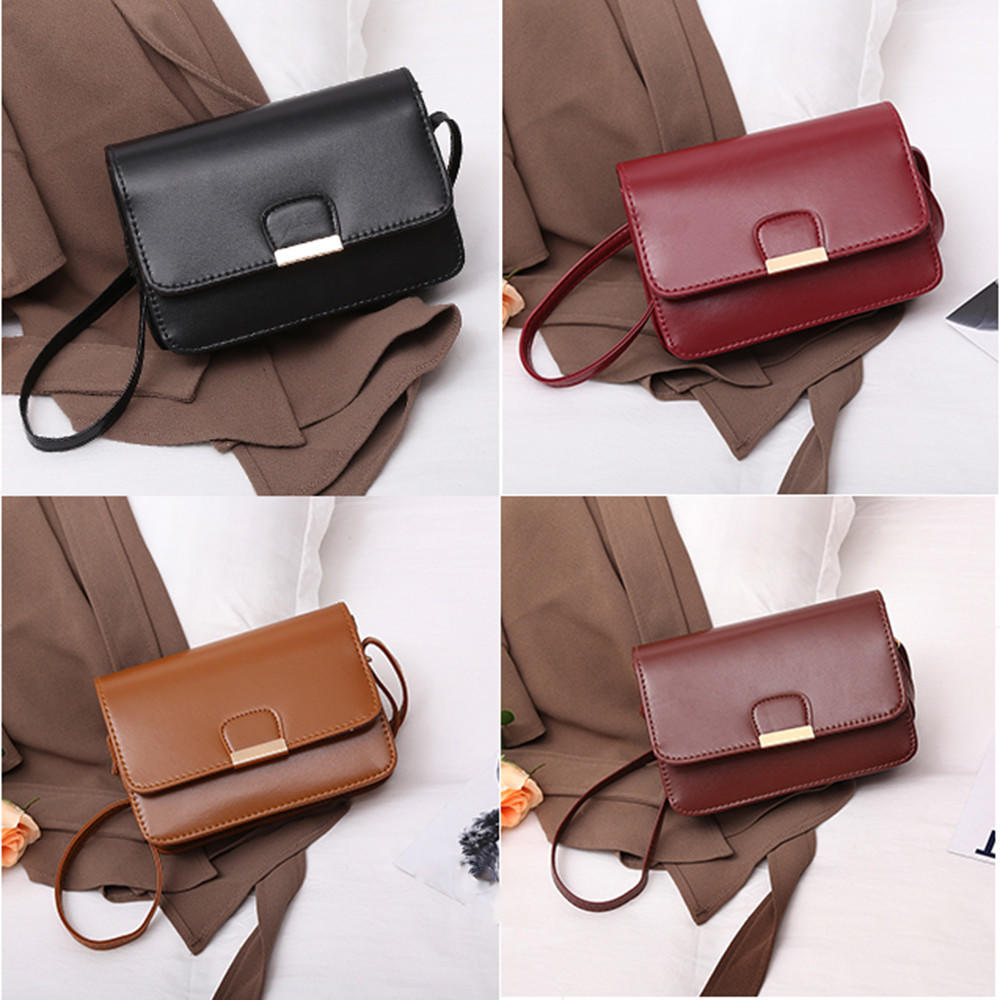 Women's Fashion Leather Simple Handbag Crossbody Shoulder Bags uygun ...