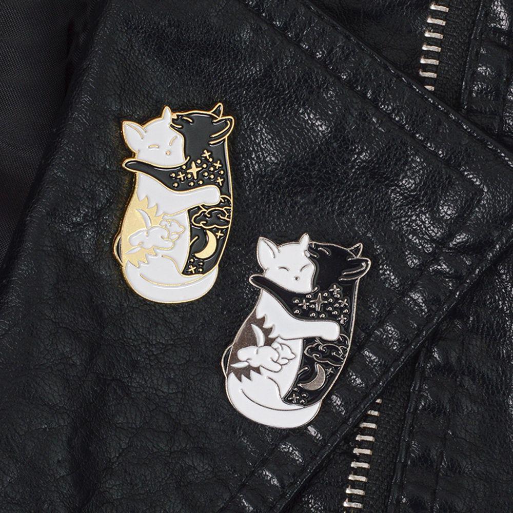 Buy Pins Hat Gifts Couples Brooches Enamel Hugging Cats at affordable ...