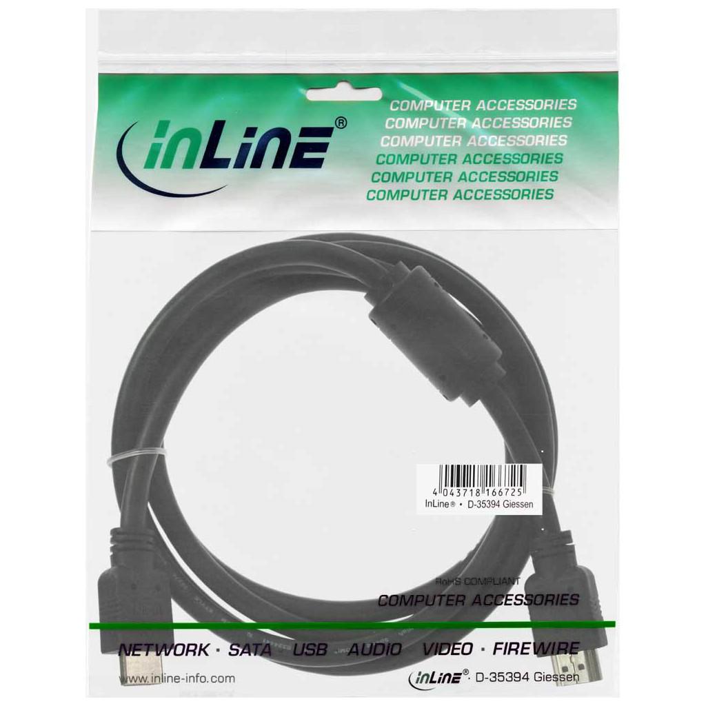 Buy InLine® HDMI Cable, 19 Pin Male / Male, Black, with Ferrite, 0.3m ...