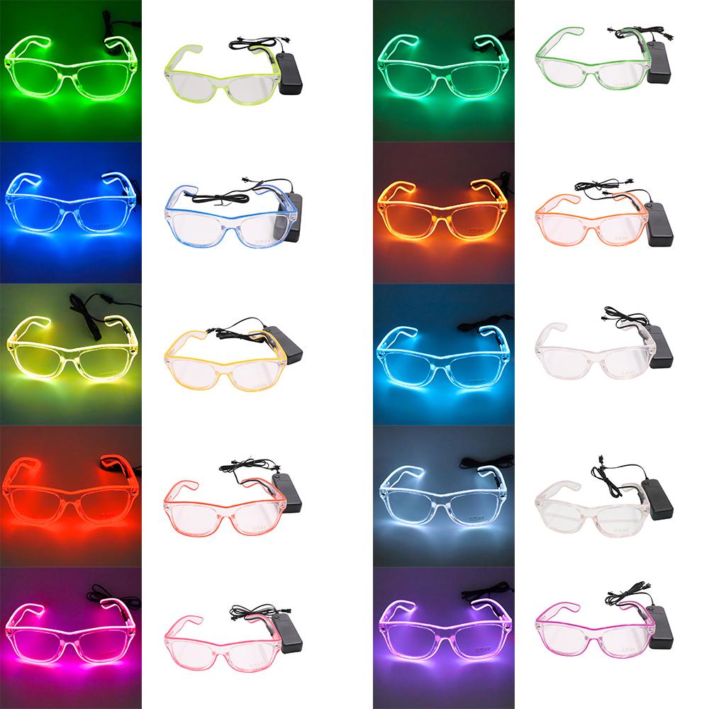 Buy LED Glasses 10 Colors Optional Light Up El Wire Neon Rave Glasses ...
