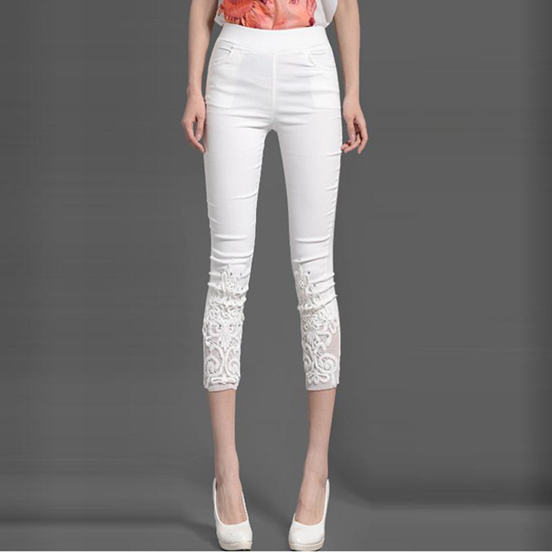Buy Women Summer Korean Casual Pants Lace Slim Pants at affordable ...