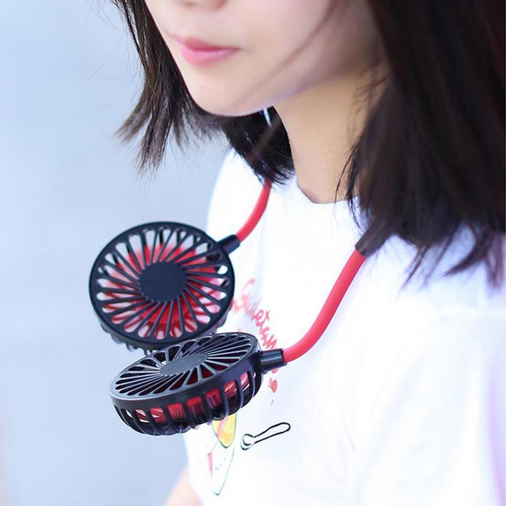 Buy [ZH] Rechargeable Hanging Neck Fans Usb Portable Small Fan Portable ...