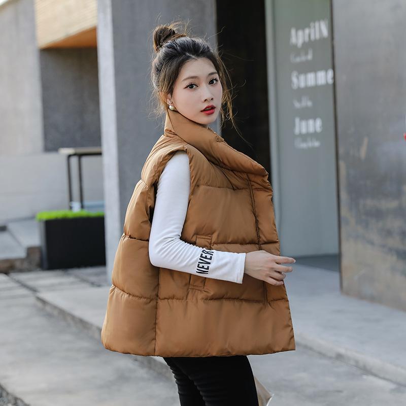 Buy Women Autumn Winter Warm Cotton Vest Jacket Short Sleeveless Coat ...