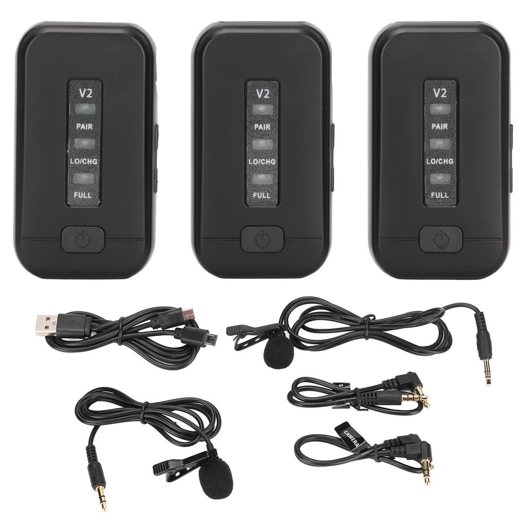 Buy 2.4GHz Wireless Lavalier Microphone System 1 for 2 Lavalier Lapel ...
