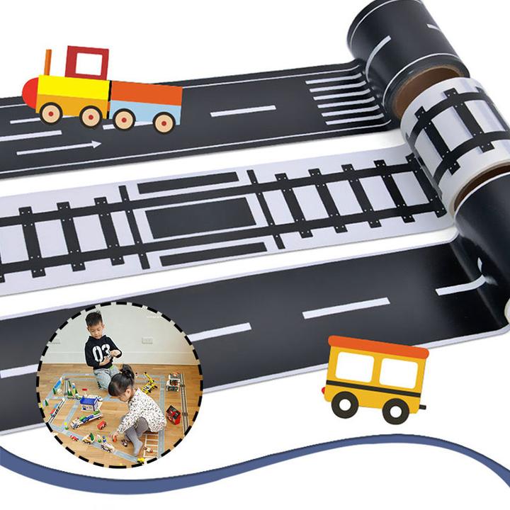 Cheap Kids Gift Toys Floor Sticker Play Car Track Railway Road Adhesive ...