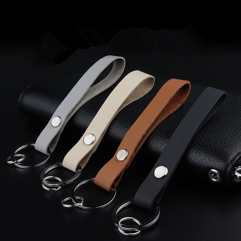 Buy Car Key Rings Genuine Leather Keyring Keychain Universal for All ...