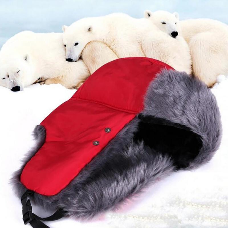 Buy Winter Hats Detachable Face Mask Thick Polyester Lint Cold Proof ...