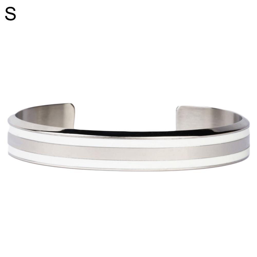 Buy Minimalist Men Women C Shape Titanium Steel Open Bracelet Bangle ...