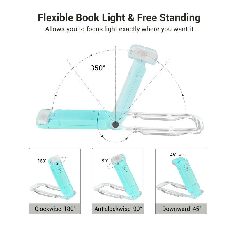 Buy Led Clip On Book Light Portable Lightweight Usb Charging 2 ...
