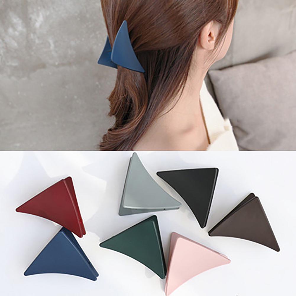 Buy Solid Color Matte Triangle Hair Clip Claw Women Girl Ponytail ...