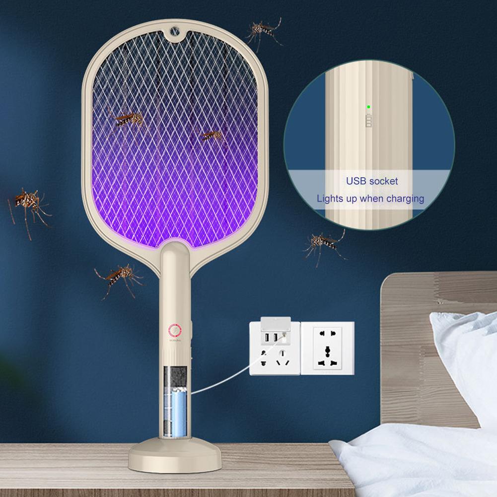 Satın alın 2 In1 Electric USB Rechargable Racket Fly Swatter Mosquito ...