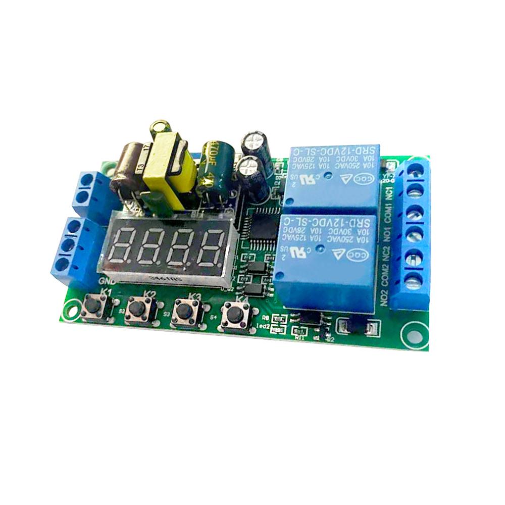 Buy 2 Channel Timer Delay Relay Module AC 220V LED Display 0.01s~999min ...