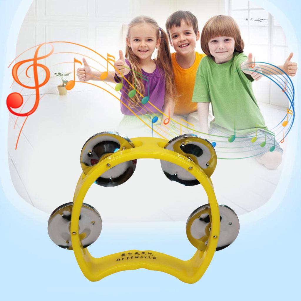 YUN Half Moon Tambourine Orff World Children Handbell Percussion ...
