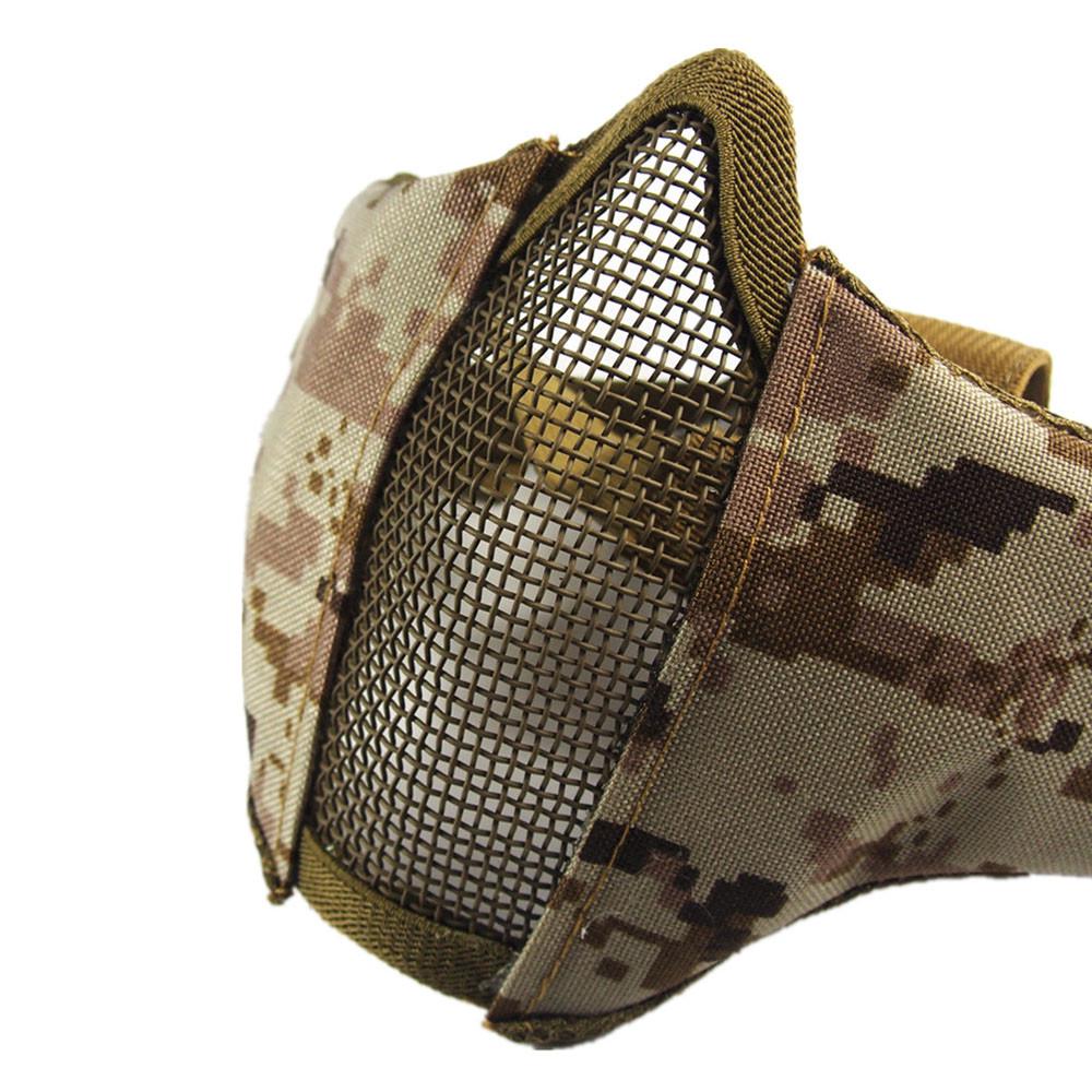 Protective Strike Metal Mesh Metal Mask Half Face Tactical Military ...